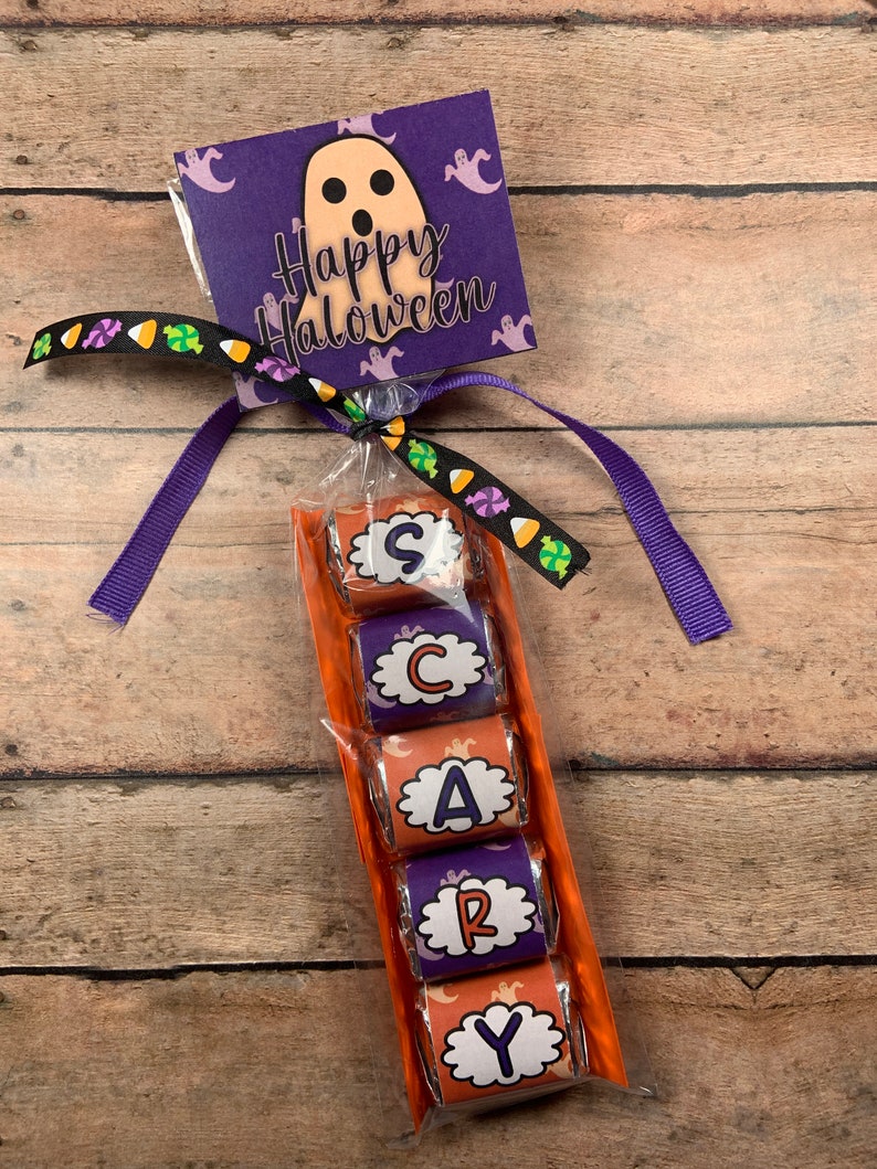Set, Halloween Chocolate Bar Wrappers, Halloween Candy Wrap, Halloween ...