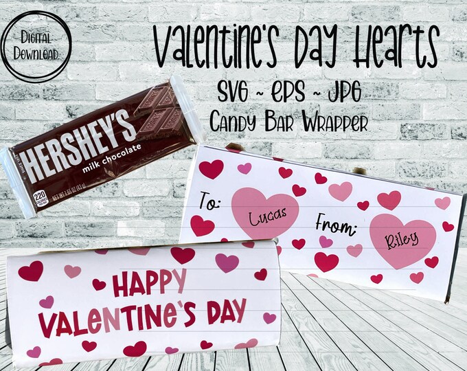Valentine Candy Bar Wrappers, Valentine Favors, Classroom Favors ...