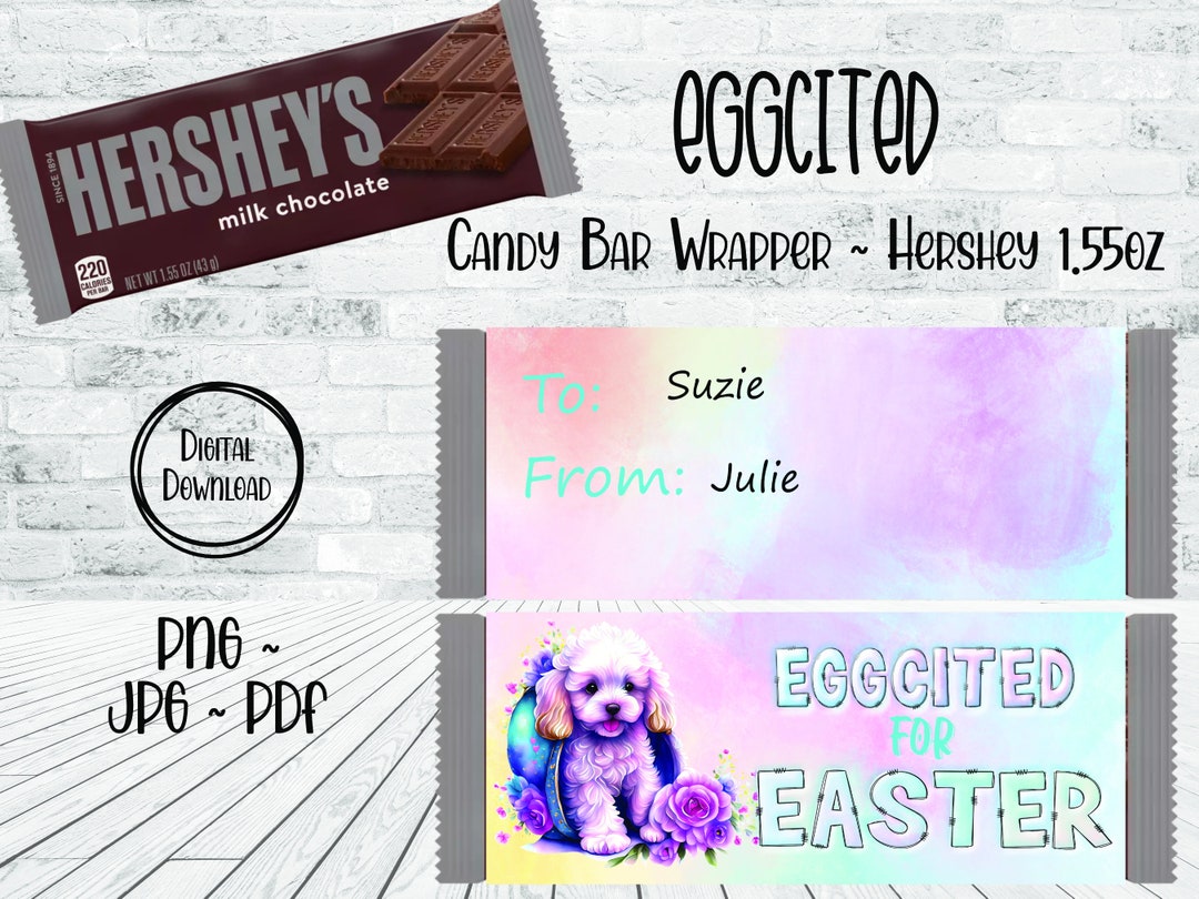 Editable Hershey Candy Bar Wrap, Easter Gift for Classmates, Chocolate ...