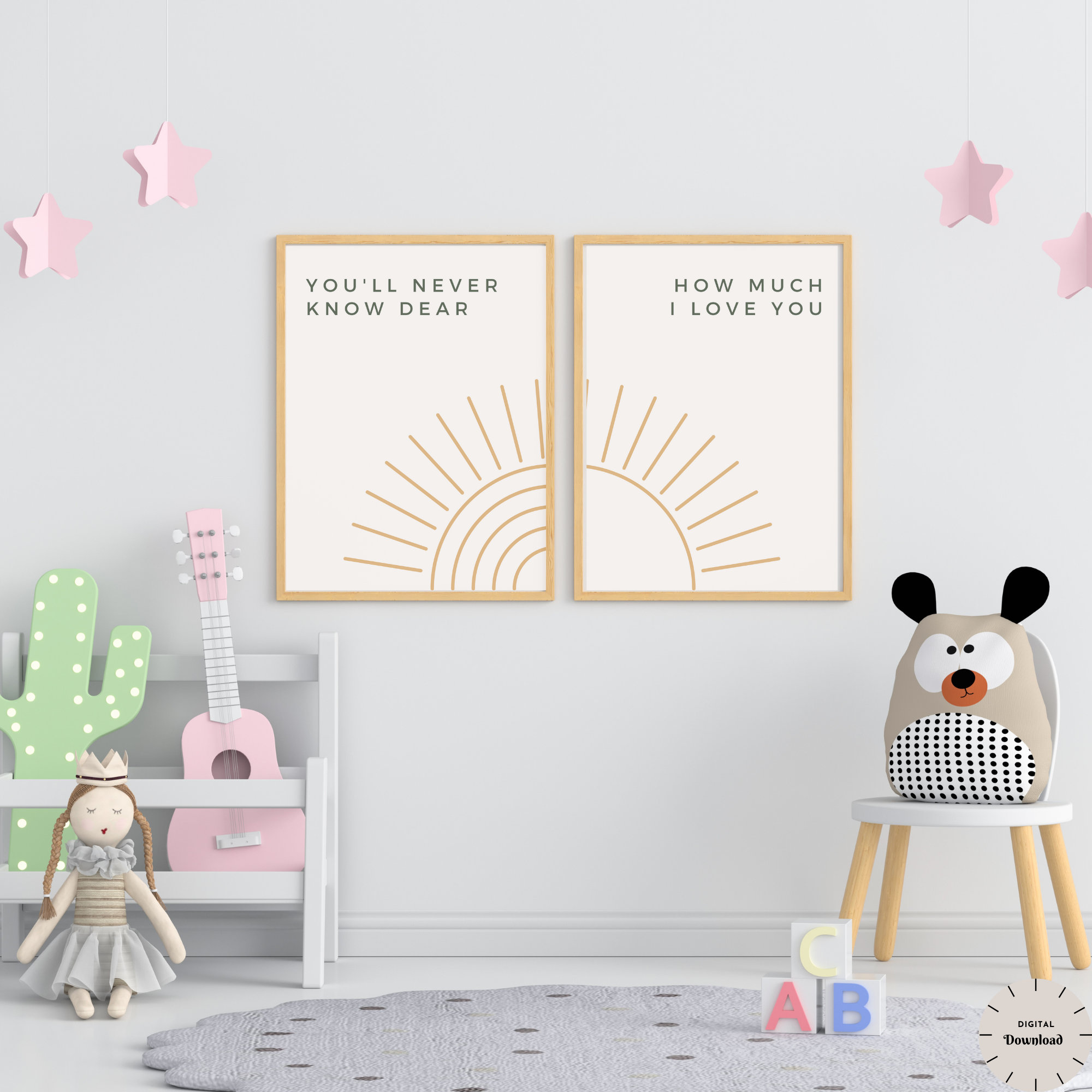 NURSERY PRINTS set of 2 Boho Prints Boho Nursery You'll - Etsy