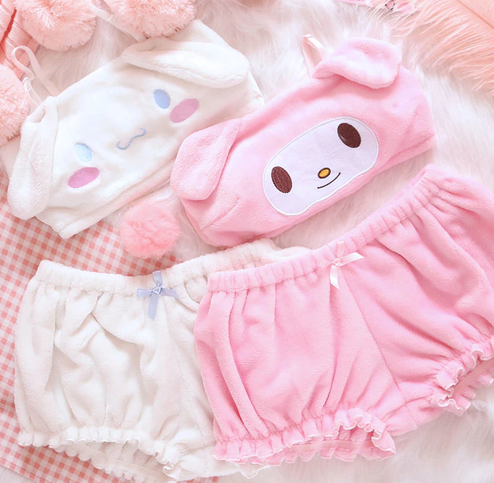 Cinnamoroll Kuromi My Melody Pajamas Set Cute Velvet Fluffy | Etsy Ireland