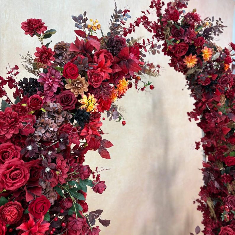 Ships From Houston / Burgundy Rose Wedding Arch Décor for Spring ...