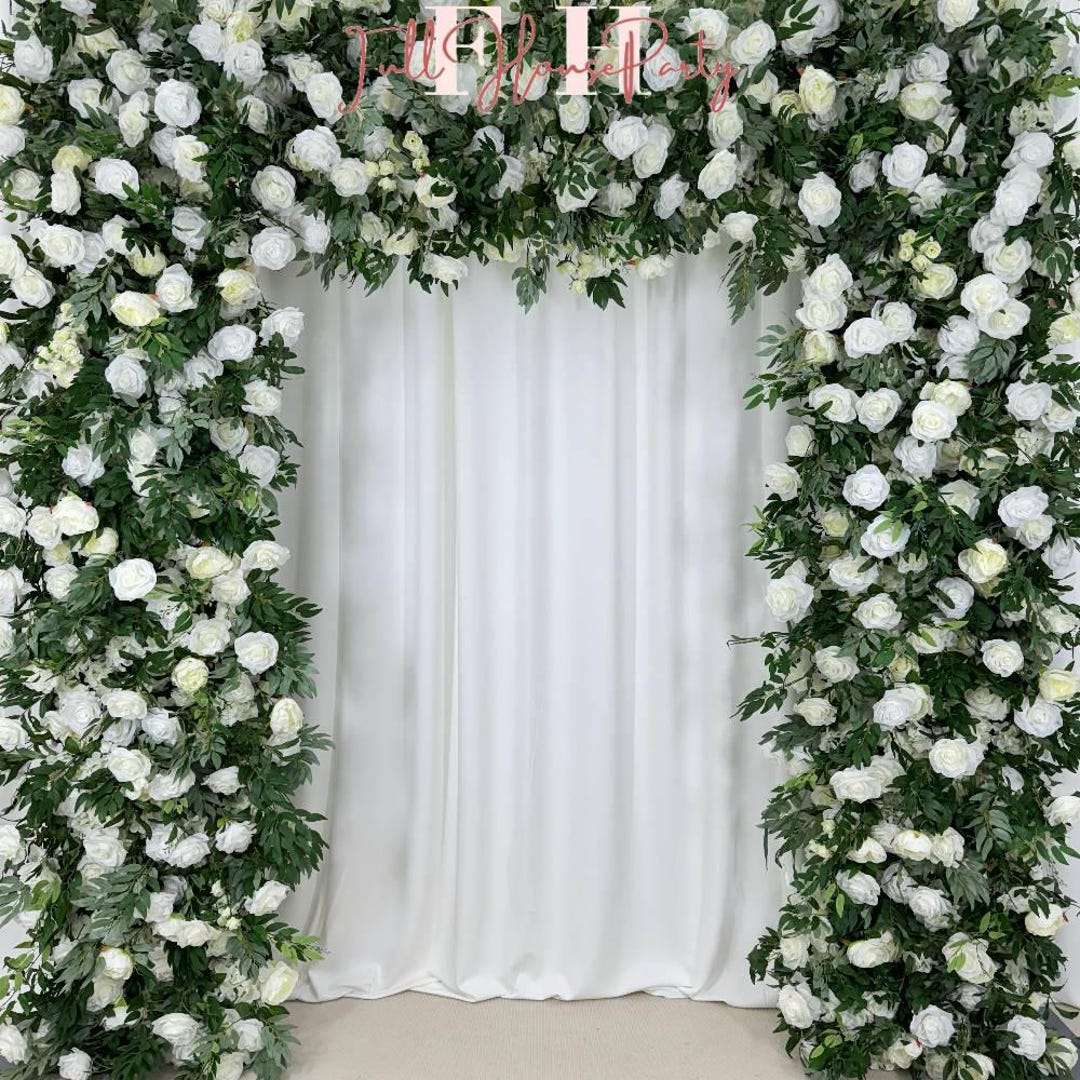 US Seller---w8ft X H8.53ft Rollable Artificial Roses and Green Plants ...