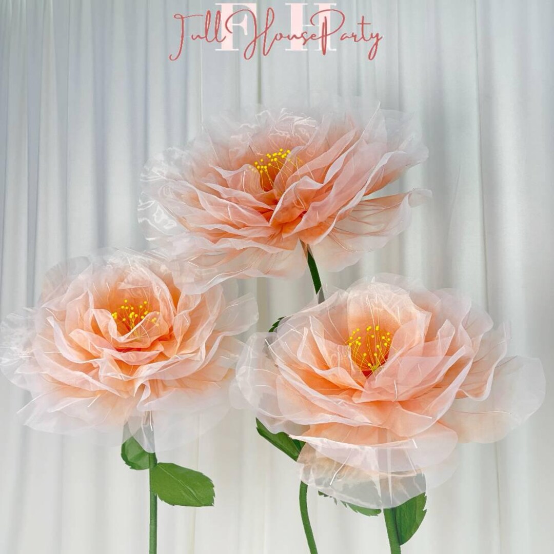 Self Standing Paper Flowers - Standing Paper Flowers - Giant Red Paper ...