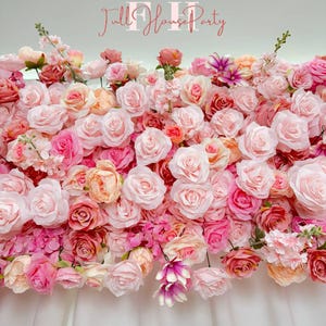 W8ft X H8.53ft Rollable Artificial Pink Rose Arch Wedding Decoration ...