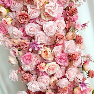 W8ft X H8.53ft Rollable Artificial Pink Rose Arch Wedding Decoration ...