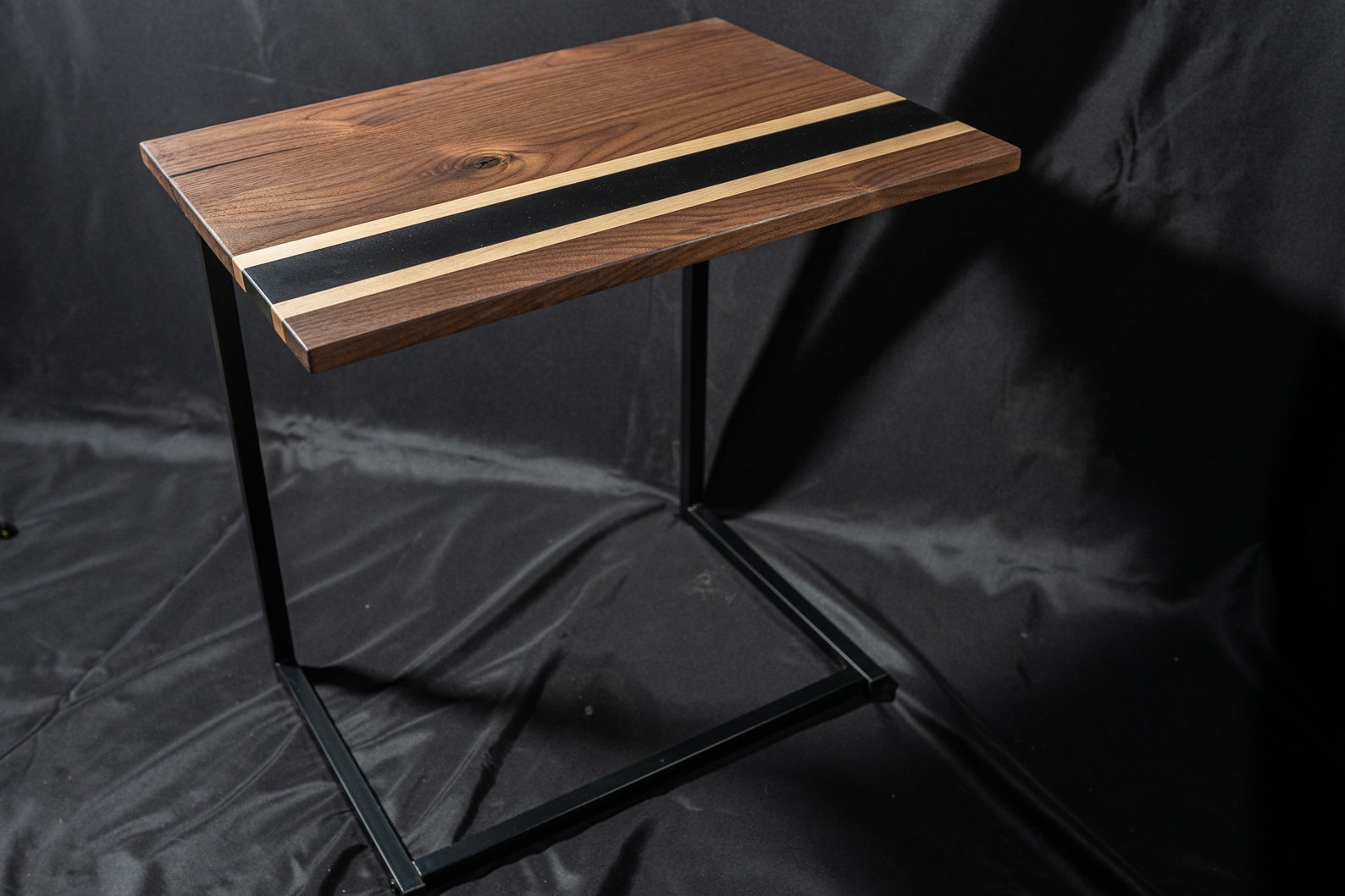 C-table Walnut Maple Epoxy Laptop Table Sofa Table | Etsy