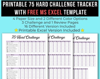 75 Hard Challenge Tracker - Etsy