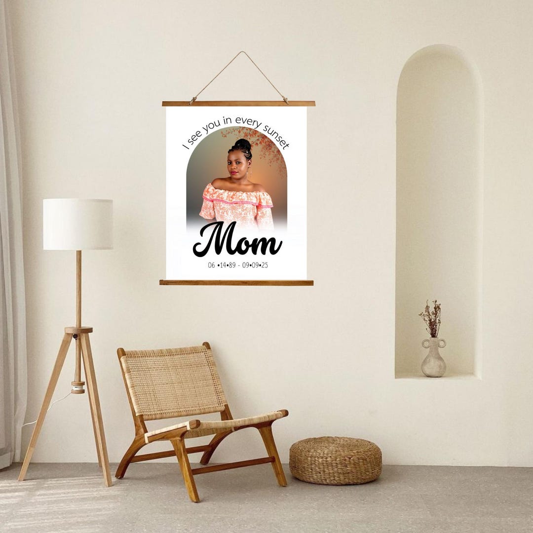Custom Classy Memorial Wall Art | Personalized RIP Photo Tapestry | in ...