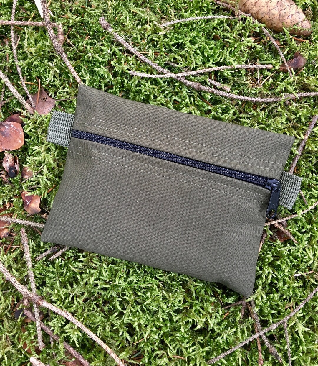 Bushcraft Pouch Survival Outdoor Camping Tinder Cotton Waxed EDC Olive ...
