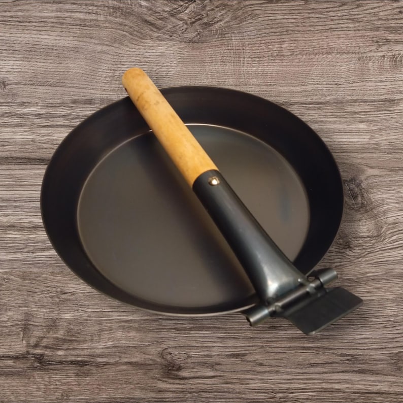 24 Cm Diameter Frying Pan With Folding Handle, Wood, Carbon Steel ...