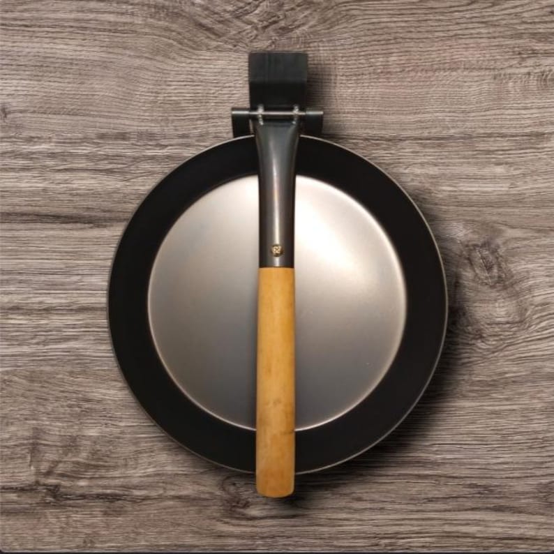 24 Cm Diameter Frying Pan With Folding Handle, Wood, Carbon Steel ...
