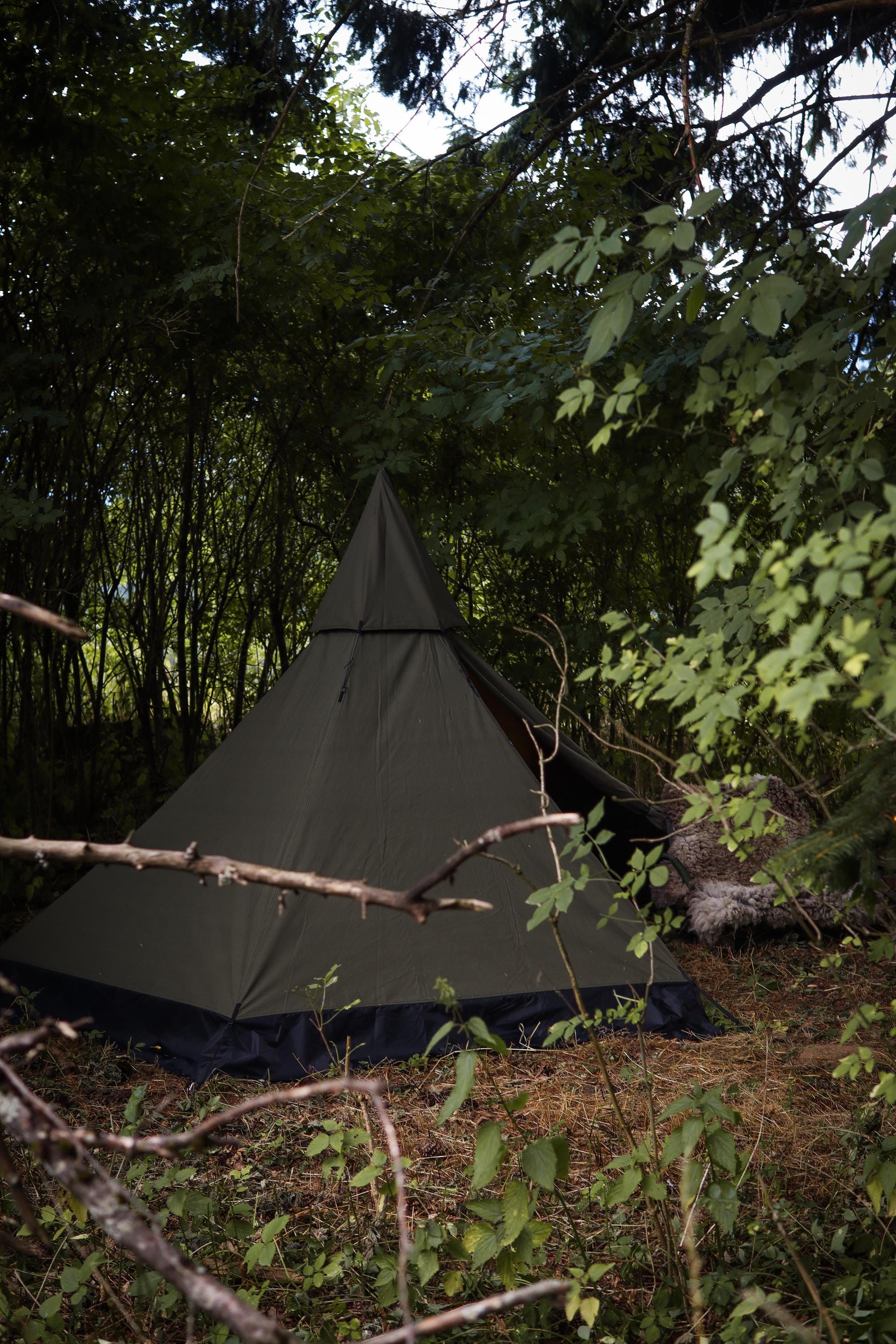 Lavvu Tent RAIDO 2 Person Tent Panels Waxed Canvas Olive Green Cotton ...