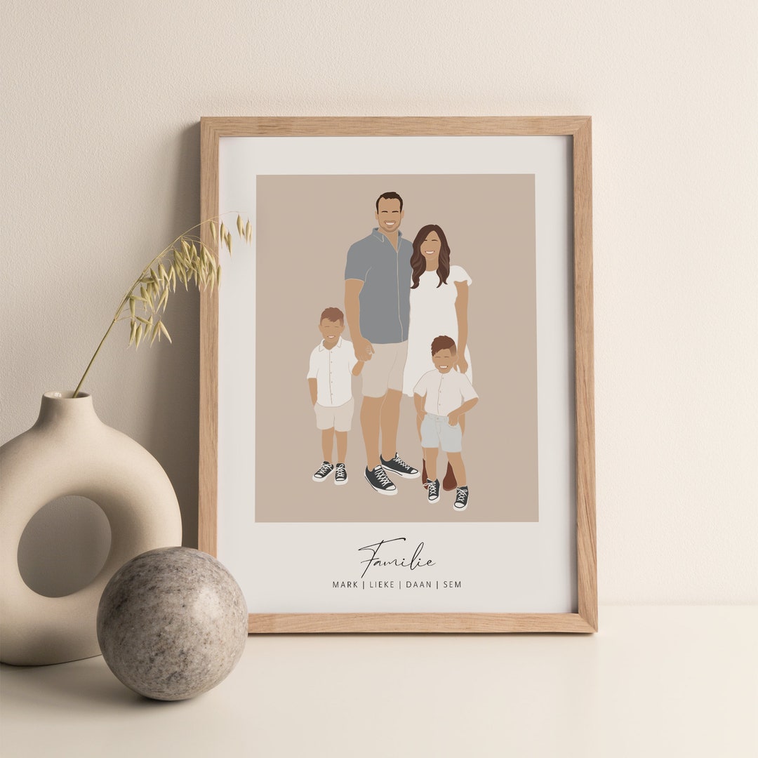 Custom Family Portrait Faceless Portrait Custom Personalized Family ...