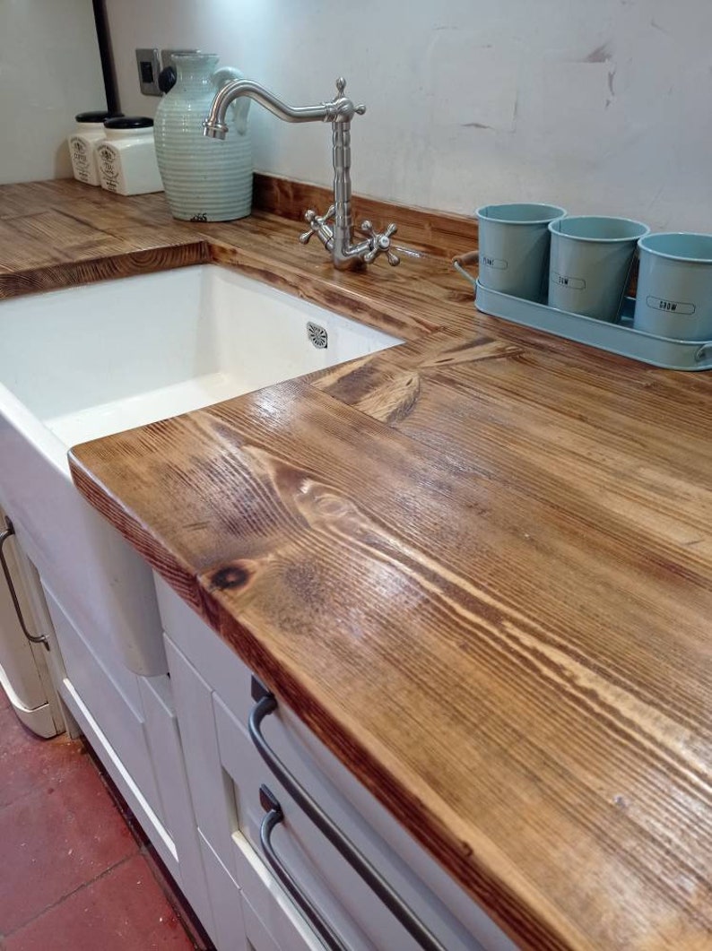 Rustic Solid Pine Wood Kitchen Worktops - Etsy UK
