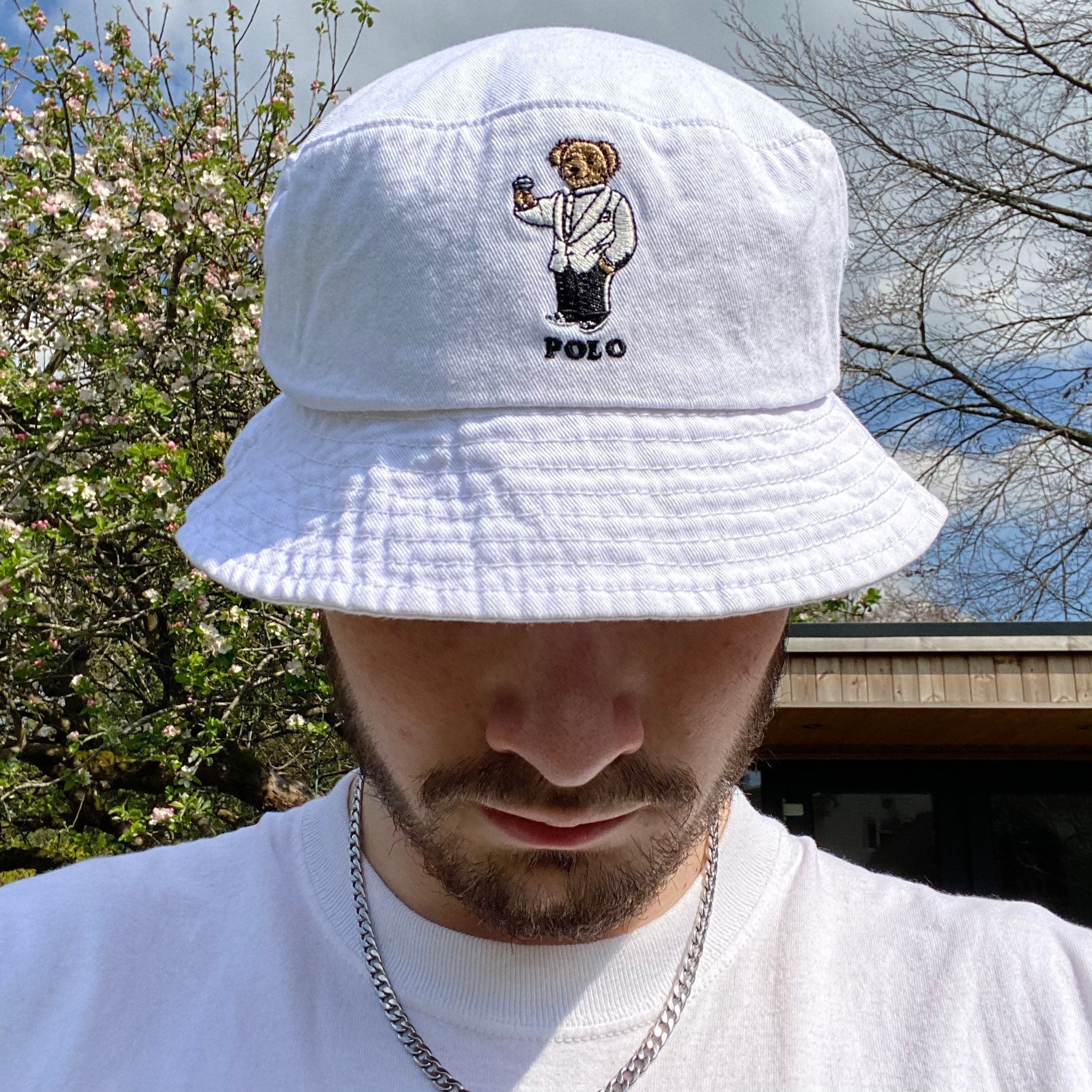 Vintage Polo Bear Tuxedo Bear Bucket Hat Everyday Cotton - Etsy
