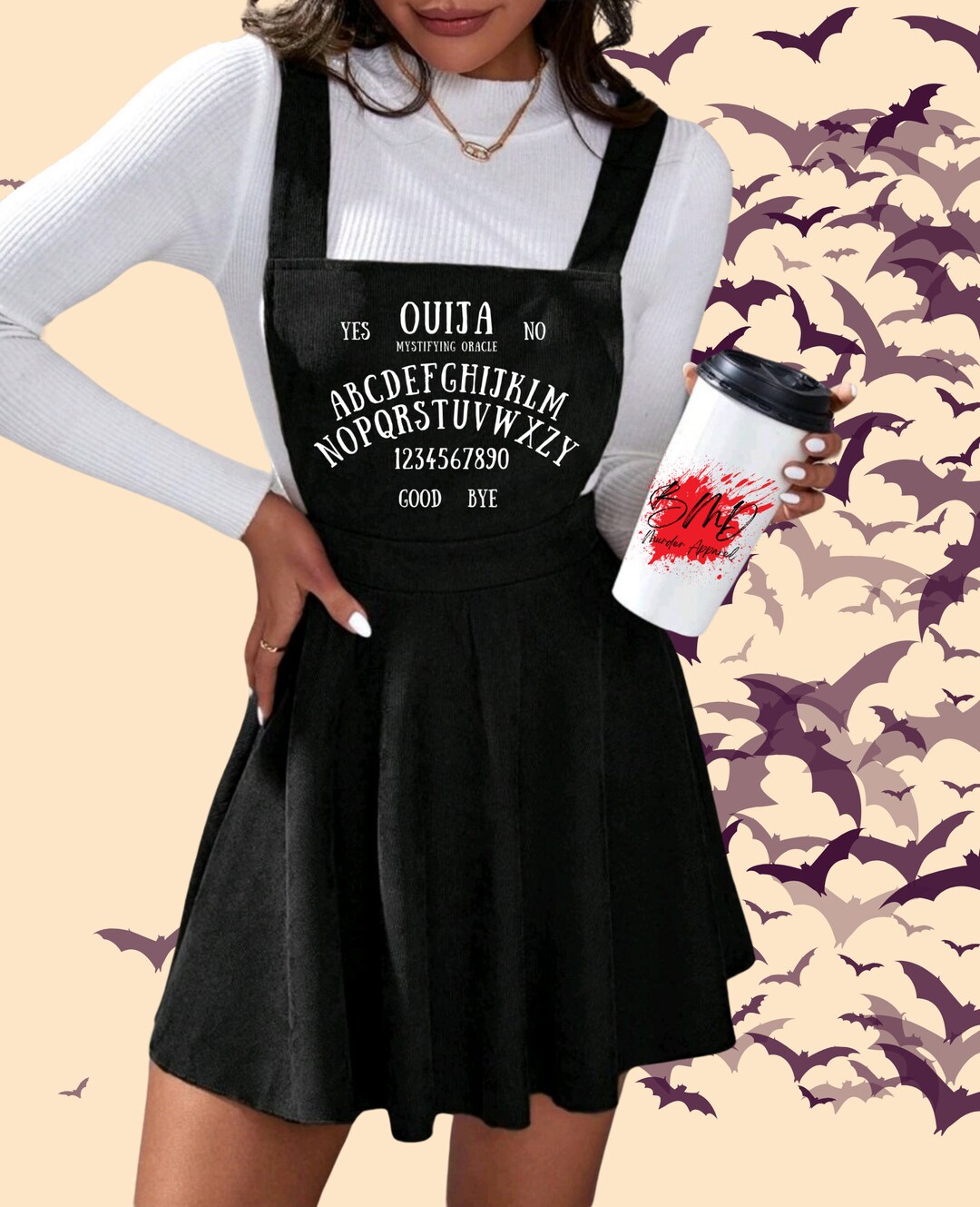Oujia Board Overall Dress, Gothic, Witchy, Halloween, Horror Fans ...