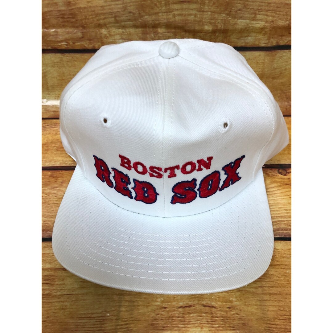 NOS Vintage Boston Red SOX MLB White Snapback Hat Cap Twins Enterprise ...