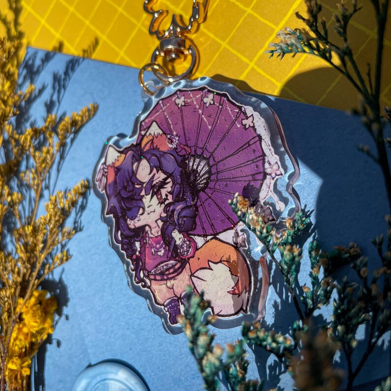 TGCF Fox! Hua Cheng Glitter Epoxy Keychain! - Etsy