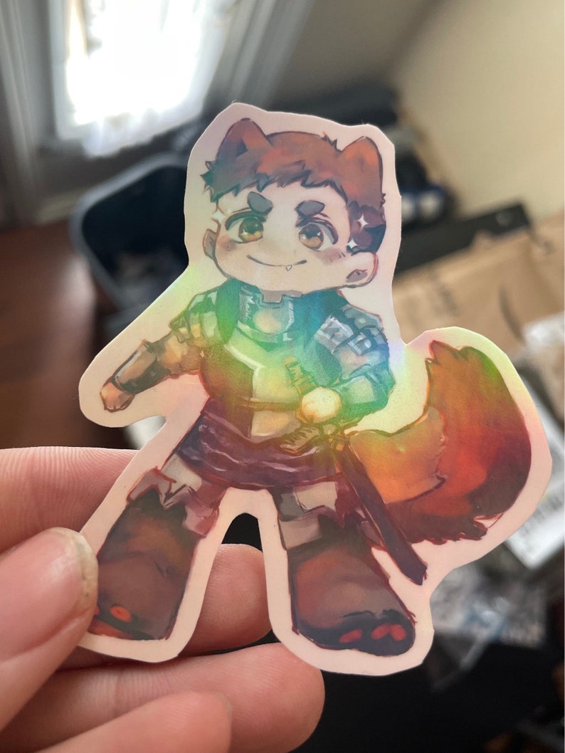 Laios Dog Dungeon Meshi XL Holo Sticker - Etsy