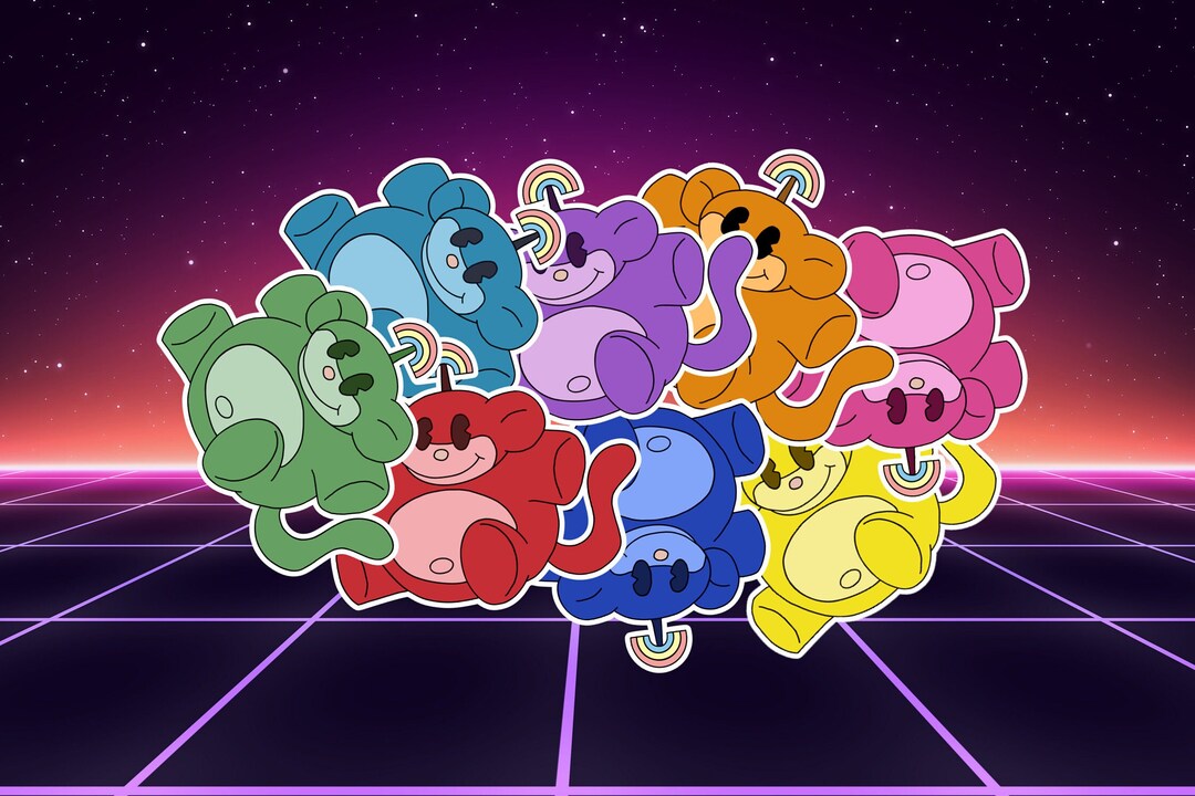 Millennial Sitting Rainbow Monkey Sticker Pack - Etsy