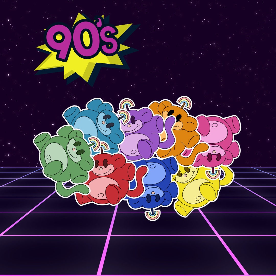 Millennial Sitting Rainbow Monkey Sticker Pack - Etsy