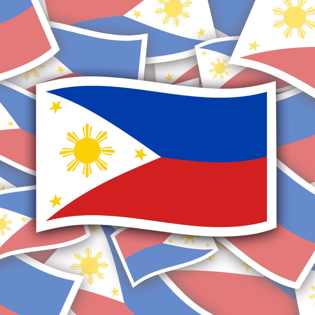 Wavy Philippines Flag Stickers, Filipino Flag Laptop Stickers, Ilocano ...