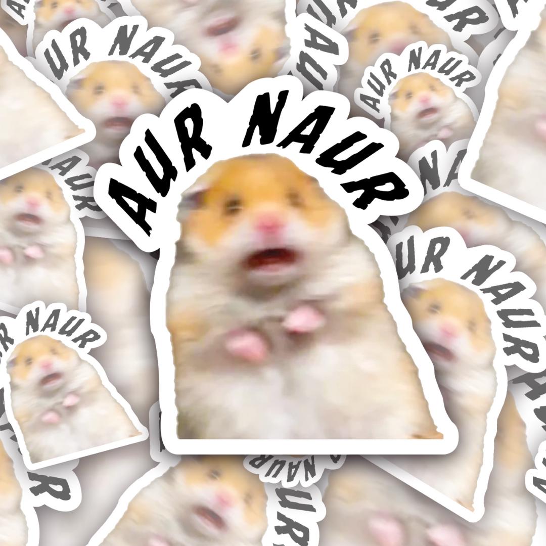 Aur Naur Scared Hamster Meme Sticker - Etsy