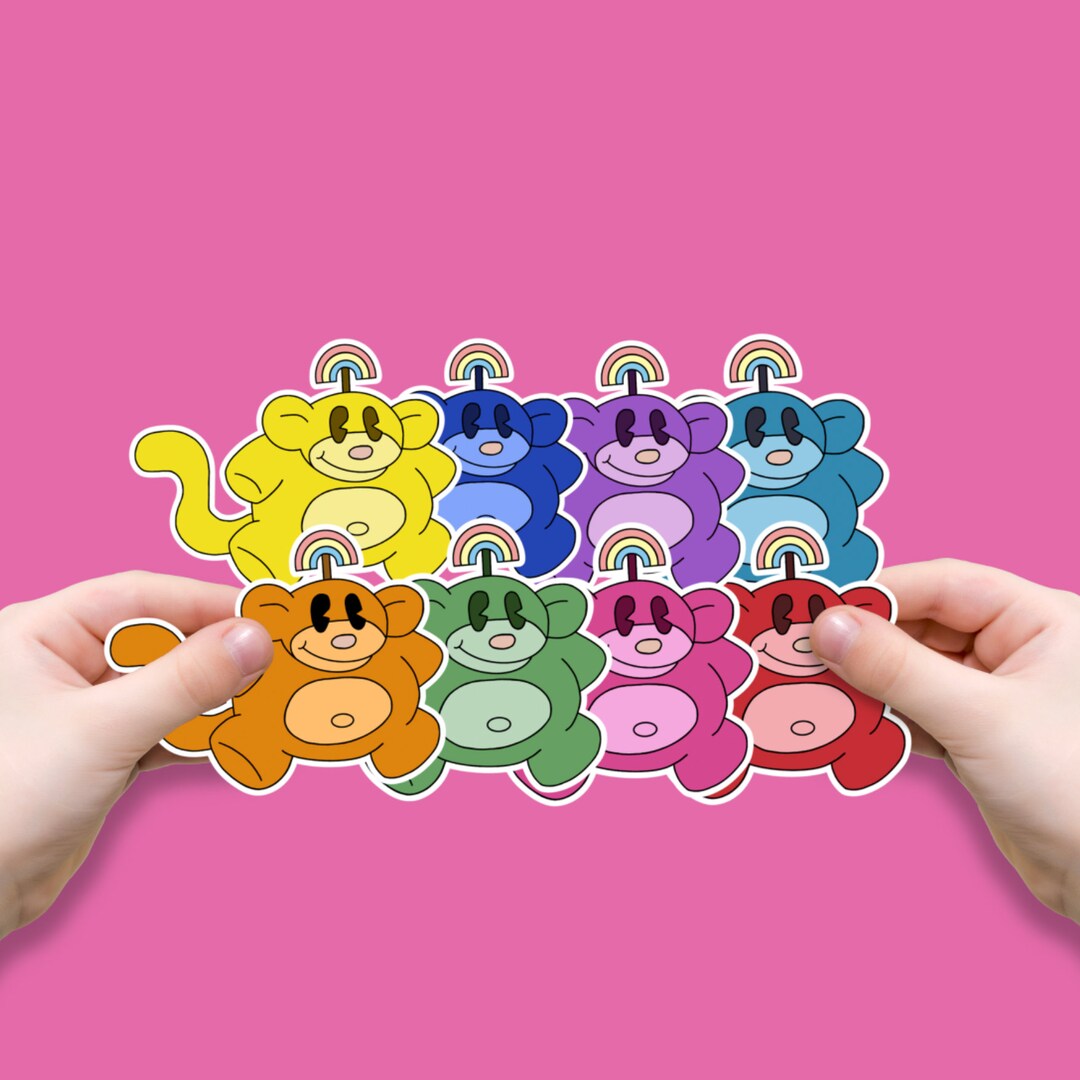 Individual Millennial Rainbow Monkey Stickers - Etsy