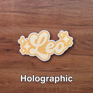 Leo Vinyl Sticker, Retro Groovy Sticker, Astrology Stickers, Zodiac ...