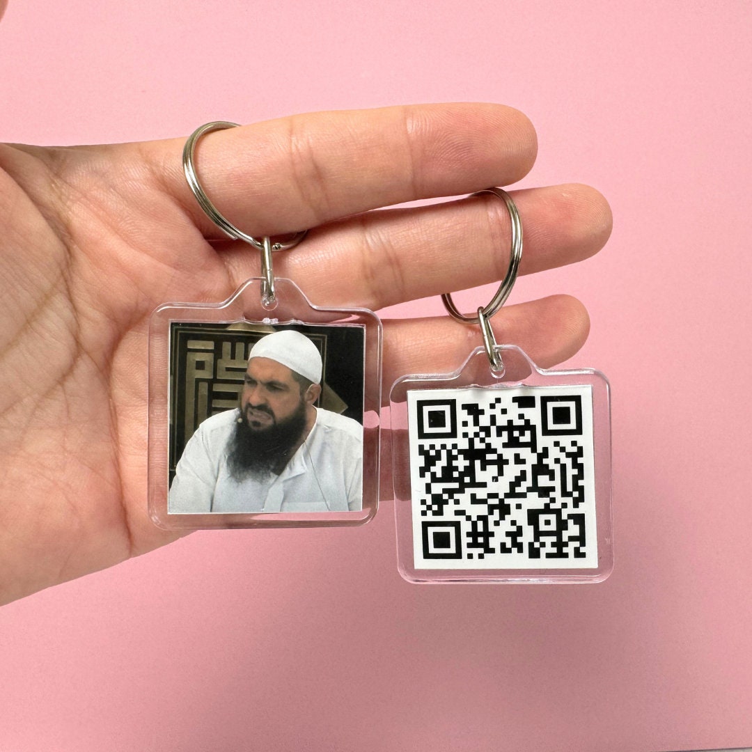 Custom Photo With QR Code Keychain, Personalized Album Keychain With QR ...