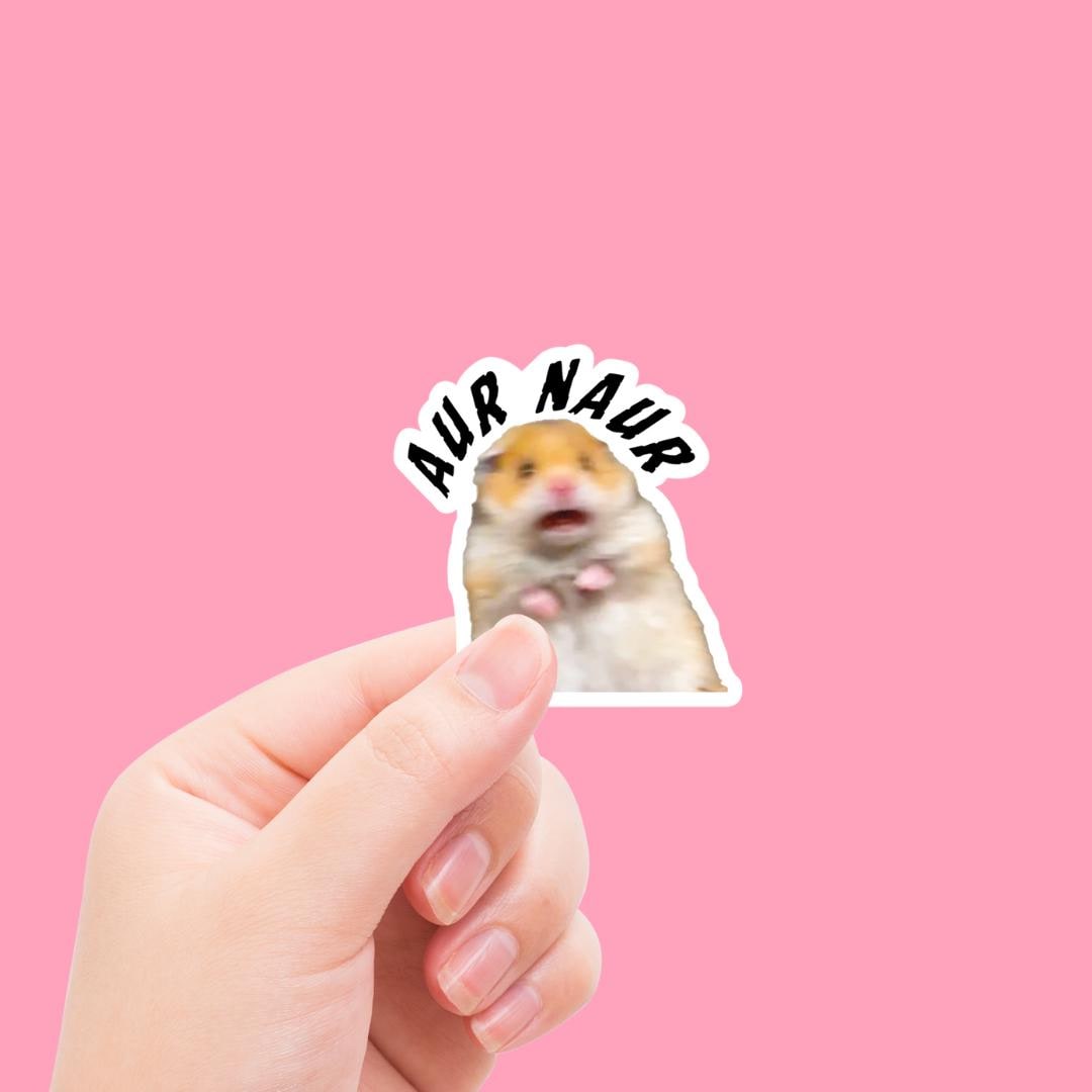Aur Naur Scared Hamster Meme Sticker - Etsy