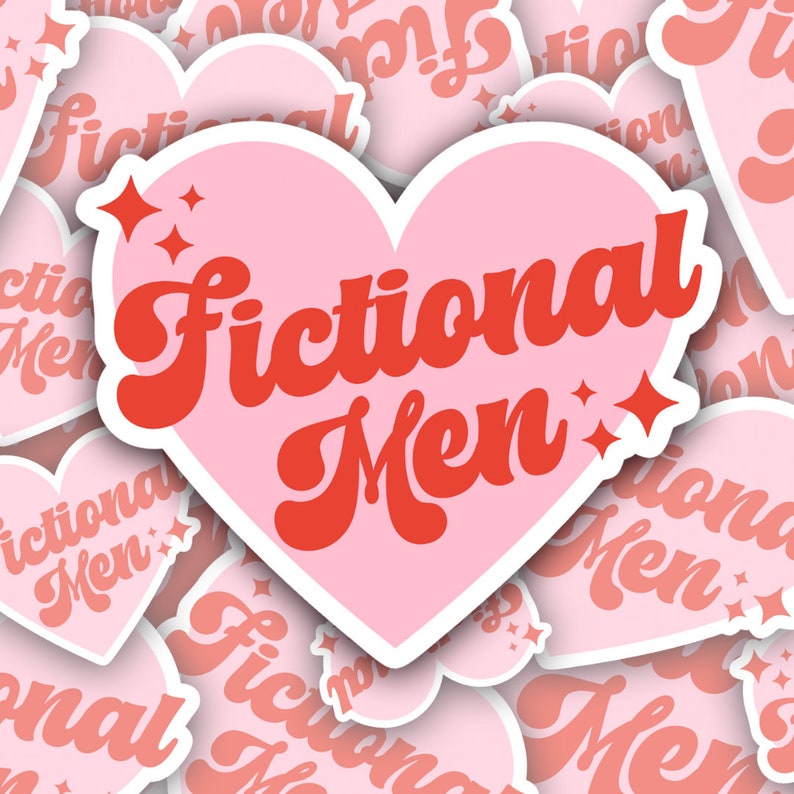 Fictional Men With Stars and a Pink Heart Booktok Sticker - Etsy