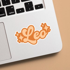 Leo Vinyl Sticker, Retro Groovy Sticker, Astrology Stickers, Zodiac ...