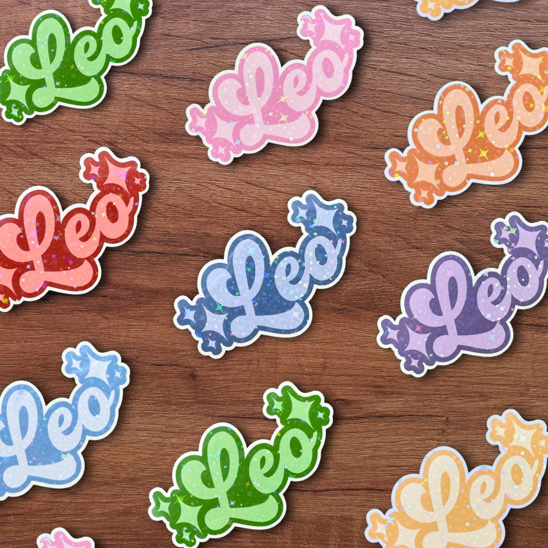 Leo Vinyl Sticker, Retro Groovy Sticker, Astrology Stickers, Zodiac ...