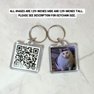 Custom Photo With QR Code Keychain, Personalized Album Keychain With QR ...