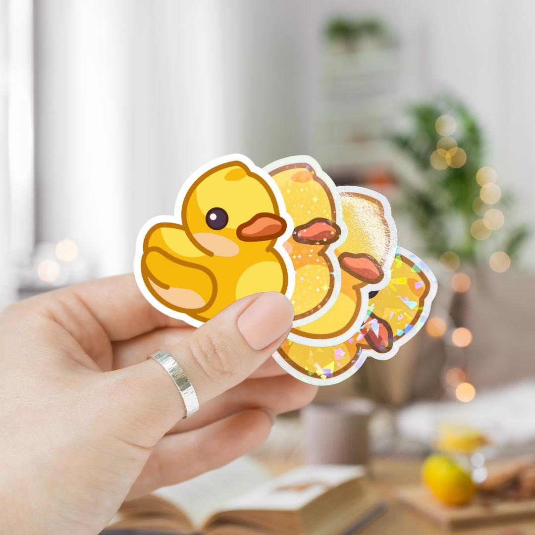 Cartoon Rubber Ducky Sticker: Yellow Vinyl Decal - Etsy