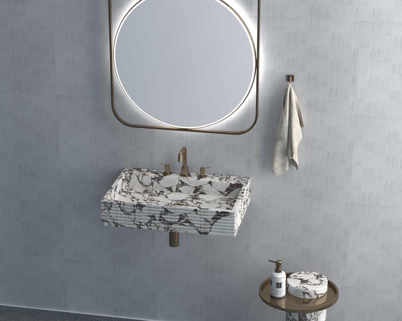 Rectangular Calacatta Viola Marble Wash Basin, Marble Sink, Bathroom ...
