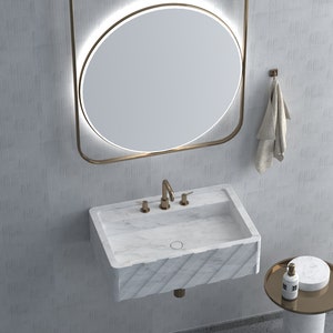 Rectangular Carrara Marble Wash Basin, Marble Sink, Bathroom Sink Basin ...