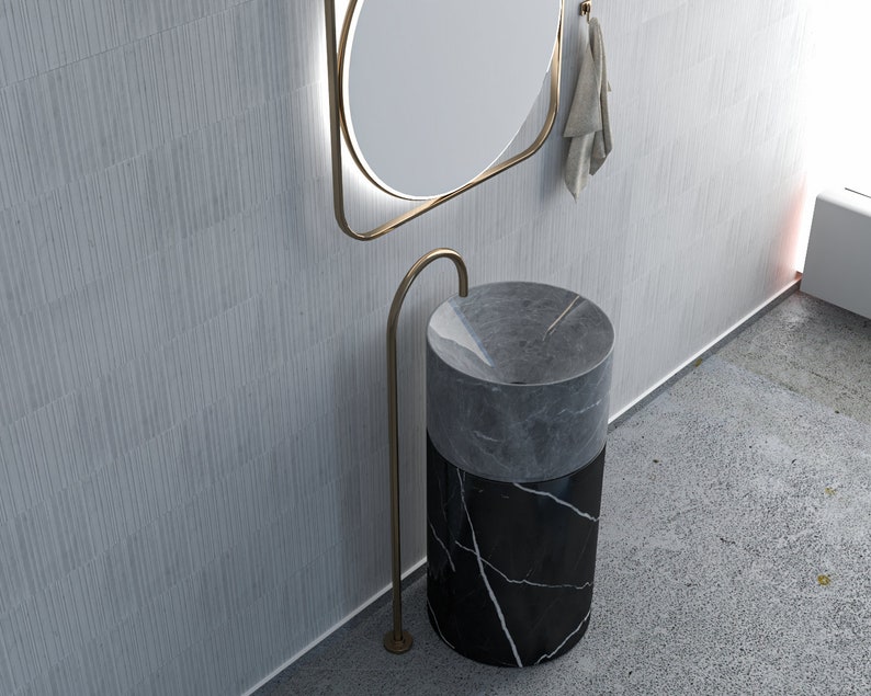 Funnel Washbasin Black Bathroom Sink Marble Sink Bathroom - Etsy