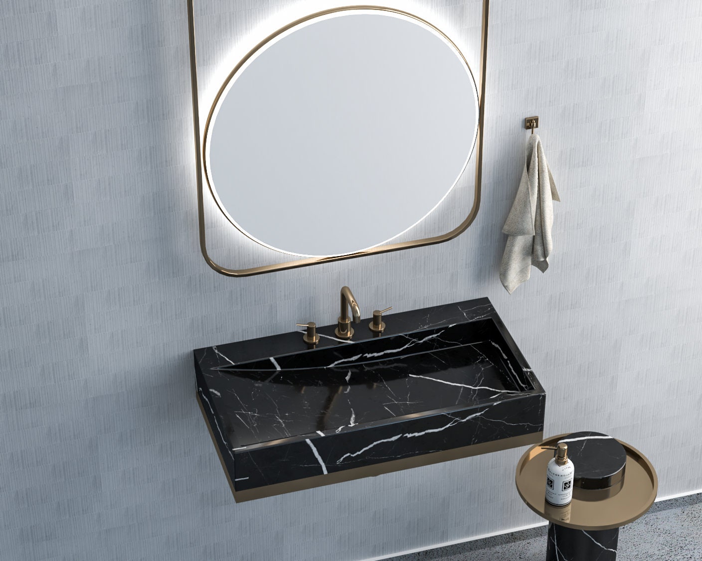 Rectangular Black Marble Wash Basin, Marble Sink, Bathroom Sink Basin ...