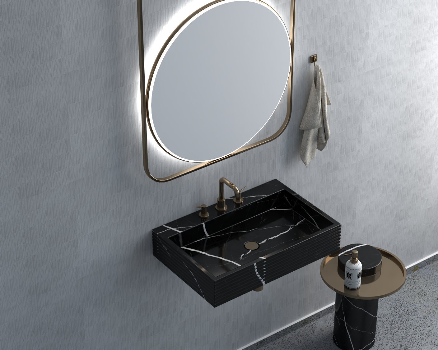 Rectangular Black Marble Wash Basin, Marble Sink, Bathroom Sink Basin ...