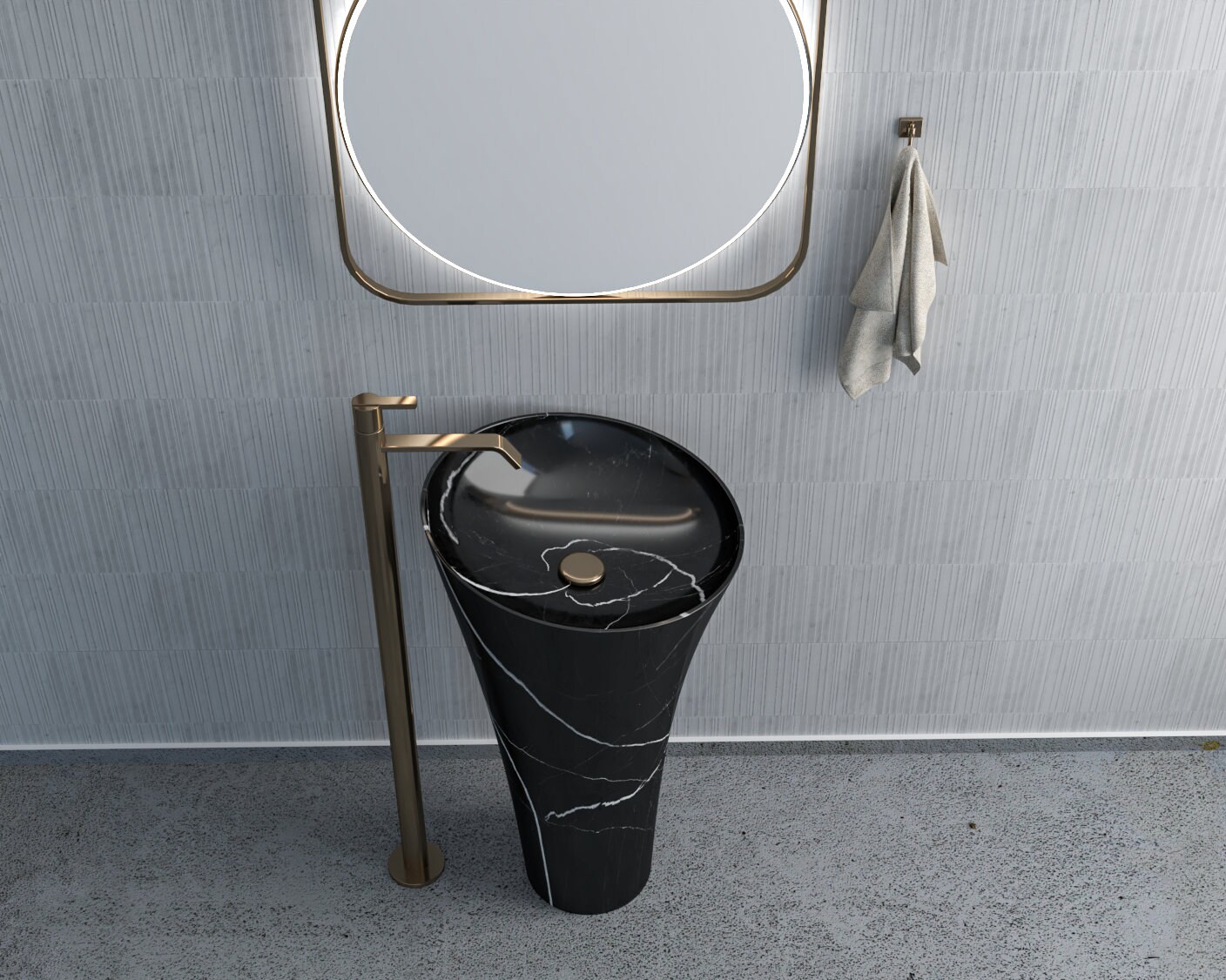 Funnel Washbasin Black Bathroom Sink, Marble Sink, Bathroom Sink Basin ...