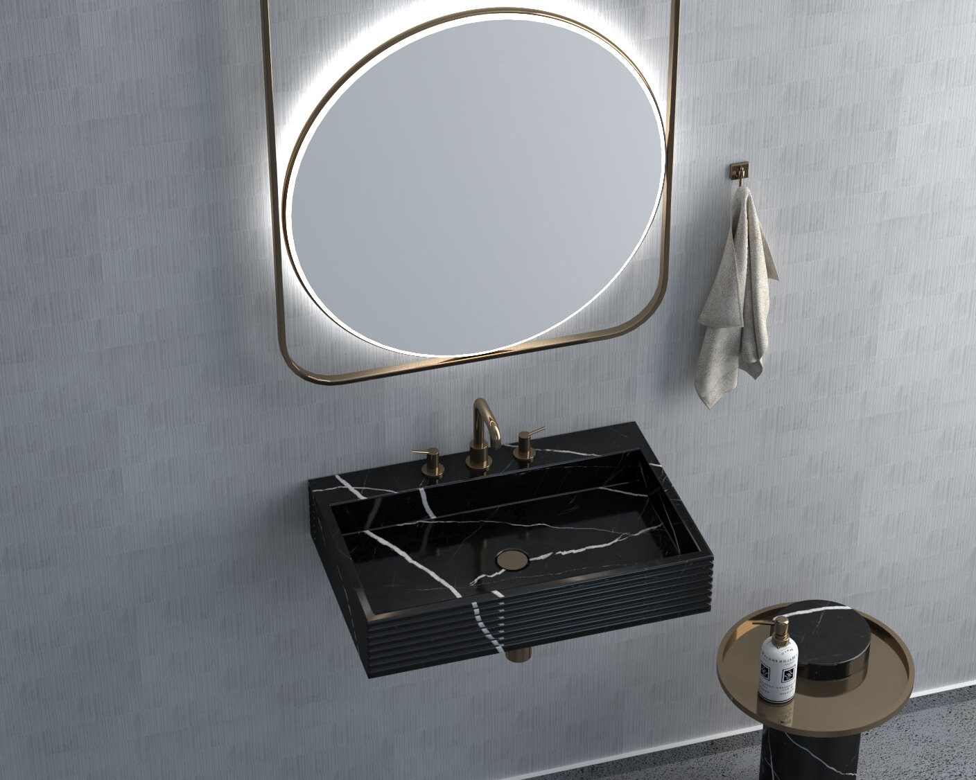 Rectangular Black Marble Wash Basin, Marble Sink, Bathroom Sink Basin ...