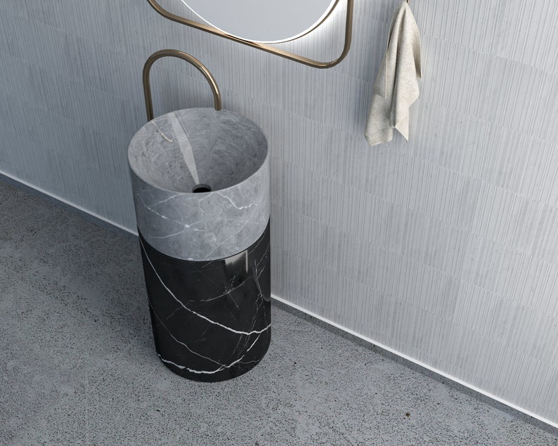 Funnel Washbasin Black Bathroom Sink Marble Sink Bathroom - Etsy