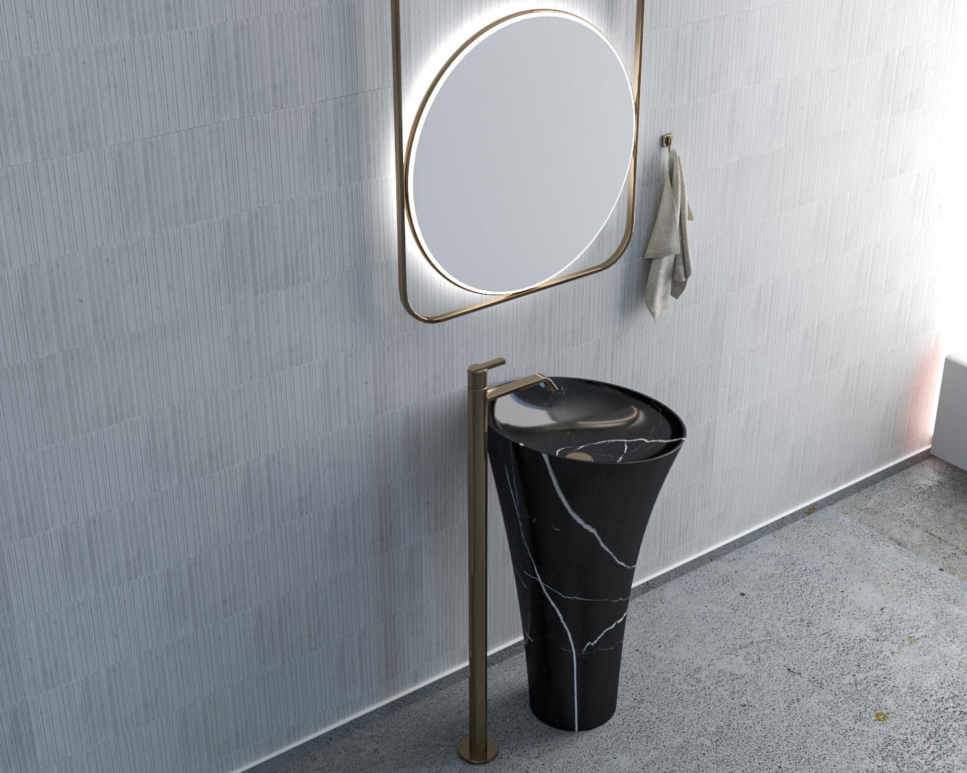 Funnel Washbasin Black Bathroom Sink, Marble Sink, Bathroom Sink Basin, Natural Stone Sink ...