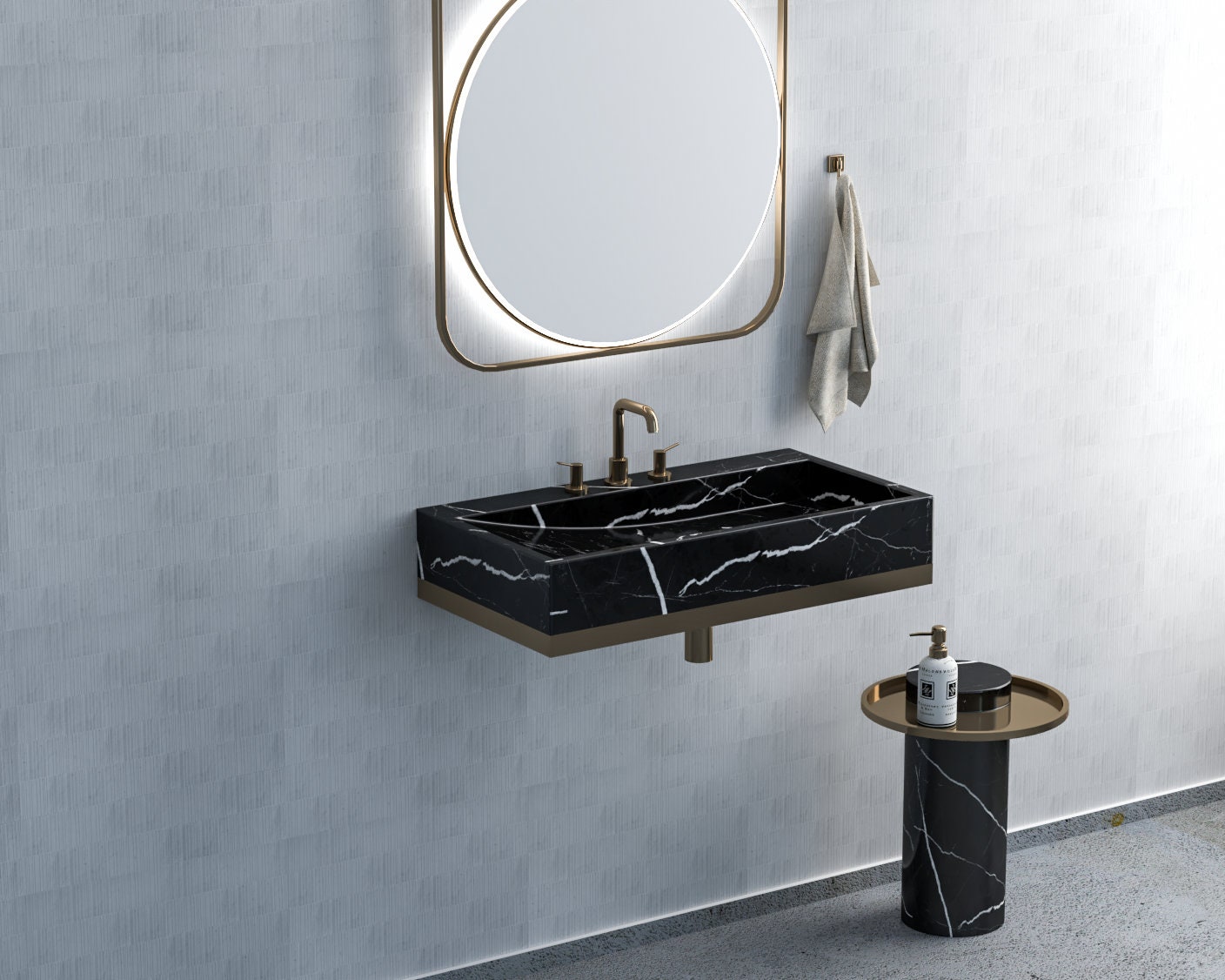Rectangular Black Marble Wash Basin, Marble Sink, Bathroom Sink Basin ...