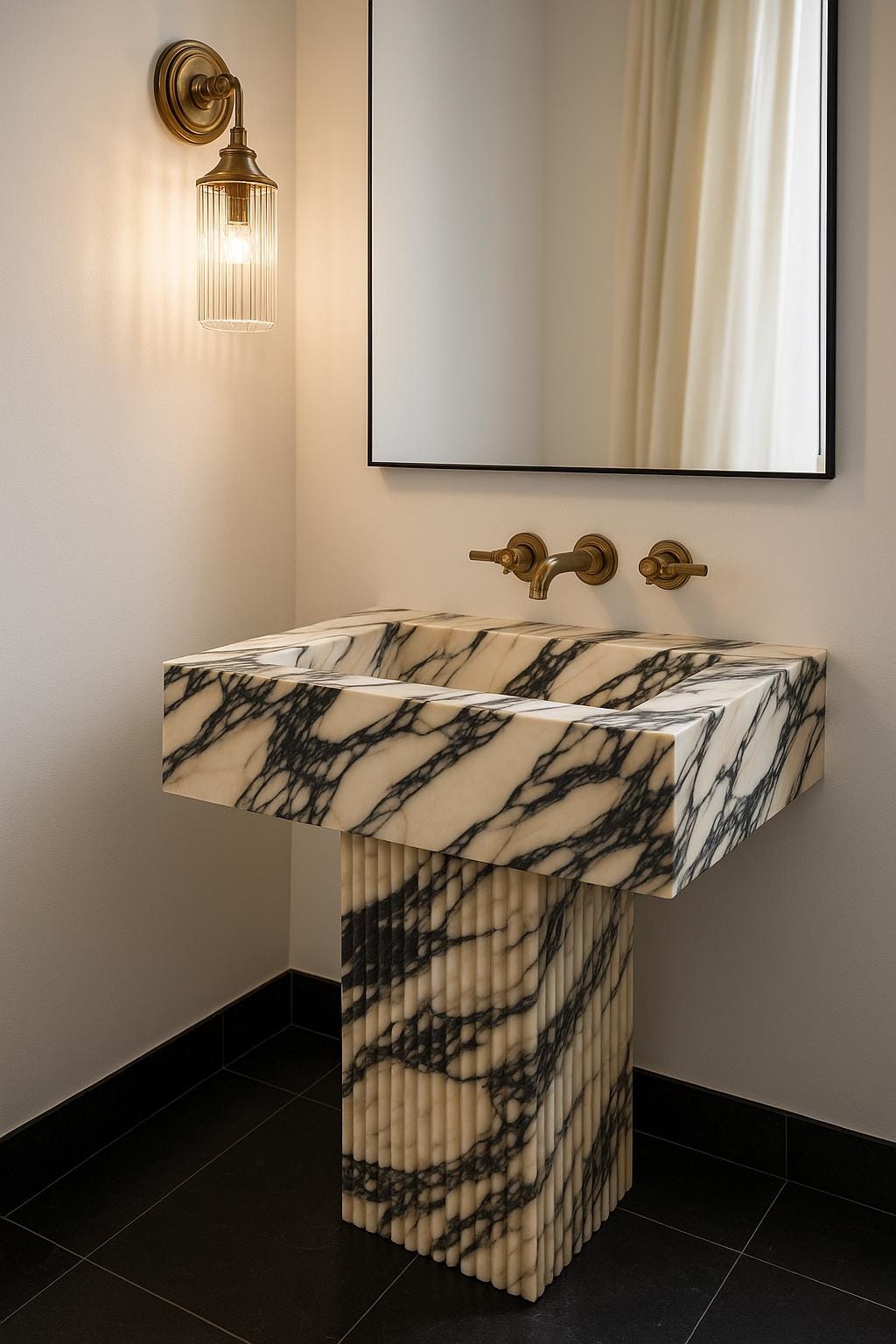Calacatta Viola Marble Sink: Hand-carved Stone Bathroom Basin (31" X 16 ...
