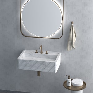 Rectangular Carrara Marble Wash Basin, Marble Sink, Bathroom Sink Basin ...