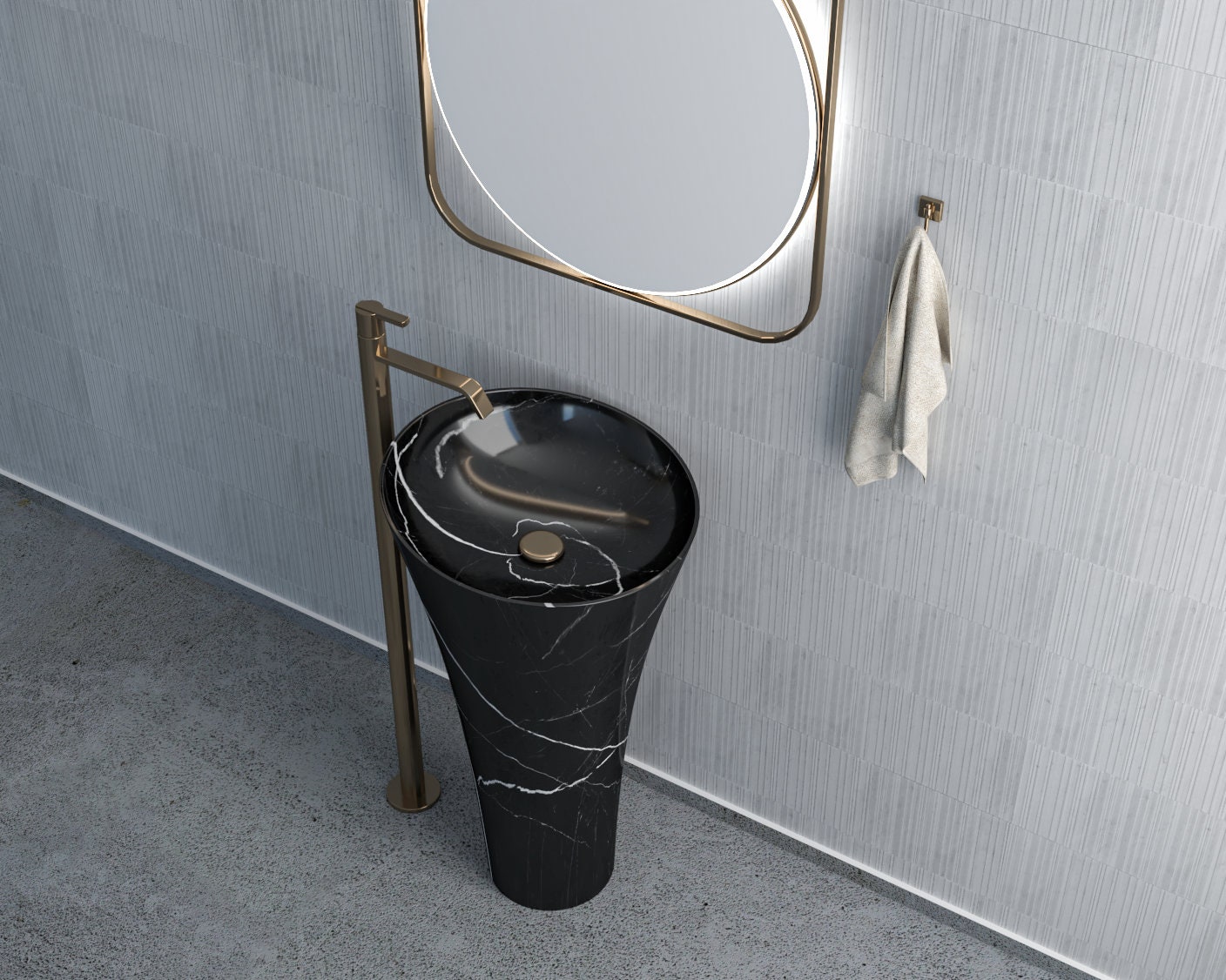 Funnel Washbasin Black Bathroom Sink, Marble Sink, Bathroom Sink Basin ...